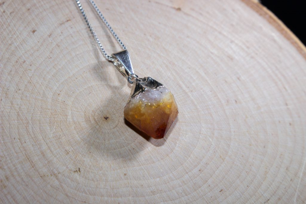 Raw Crystal Citrine Pendant
