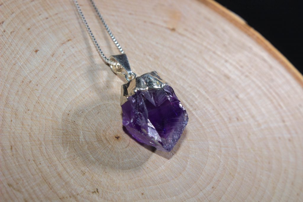 Raw Crystal Amethyst Pendant